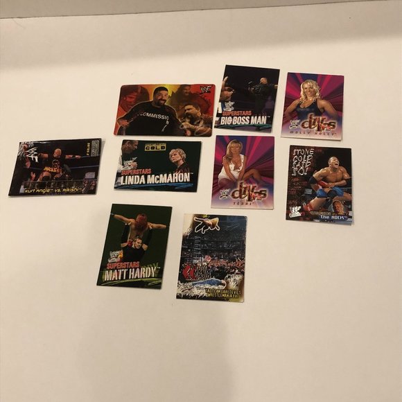 WWE | Toys | Lot Of Nine Wwe Wrestling Cards | Poshmark